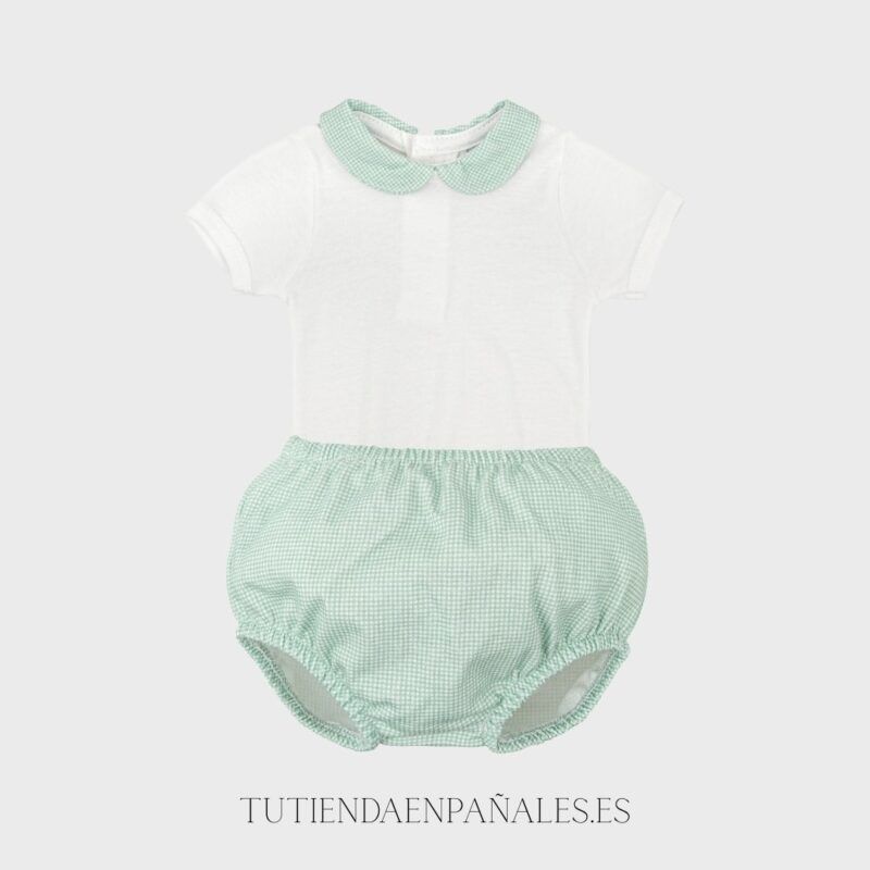 Conjunto body cuello bebé y ranita vichy Babidu familia DULZURA ...